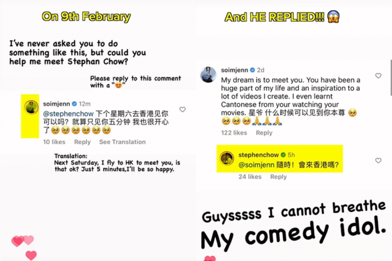 追星成功！大马网红Jenn Chia ️喜获「星爷亲笔签名」+还和本尊一起吃饭！（内附视频）
