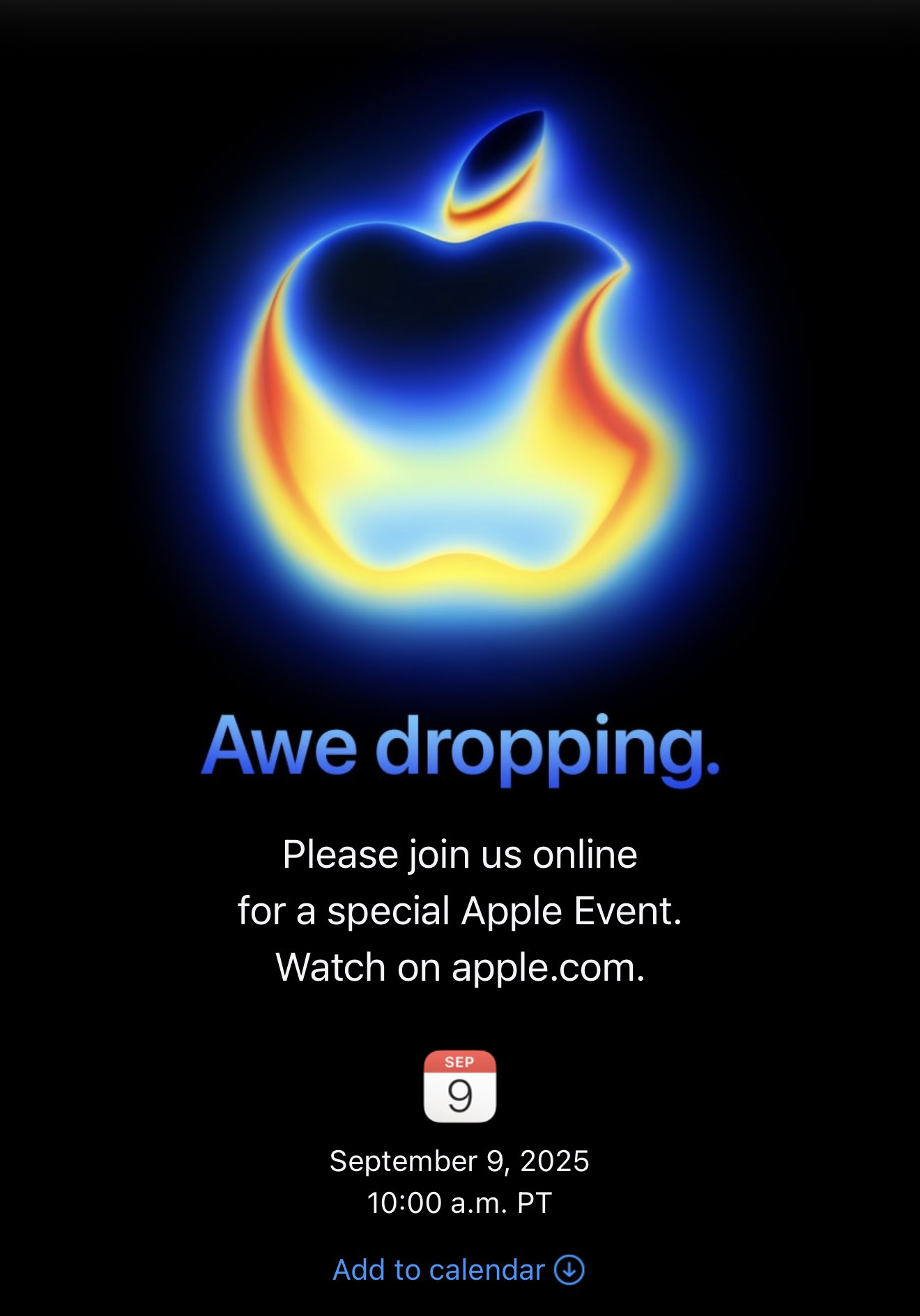 Mark好日期！Apple官宣⚡全新iPhone17系列9月9日登场！预计Air系列首次亮相！