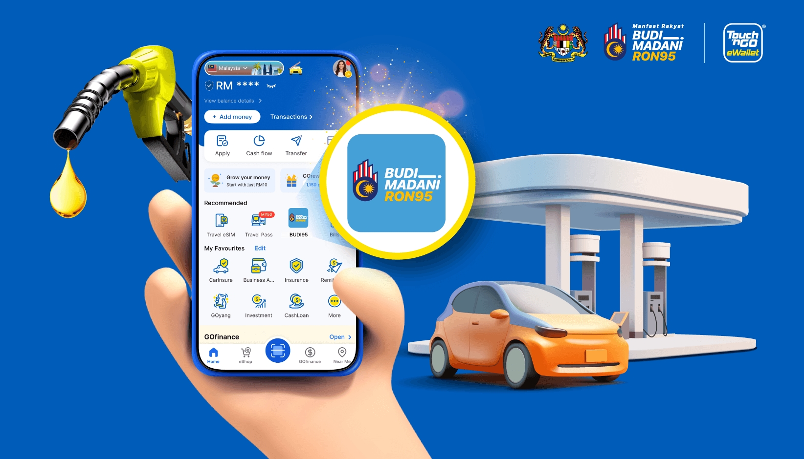 不用出示MyKad！TNG eWallet「新功能」⚡7步骤教你领『BUDI95汽油津贴』！